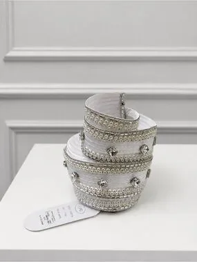 Peeress | Accessories | White Rhinestone Church Derby Peeress Womens ...